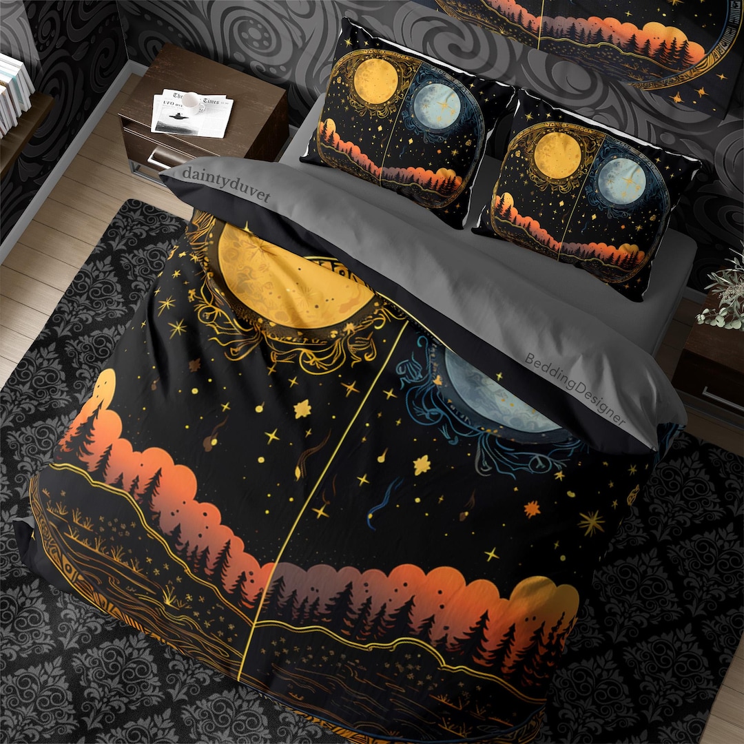 Dark Night Duvet Cover Set Whimsigoth Cottagecore Bedding, Witchcore ...
