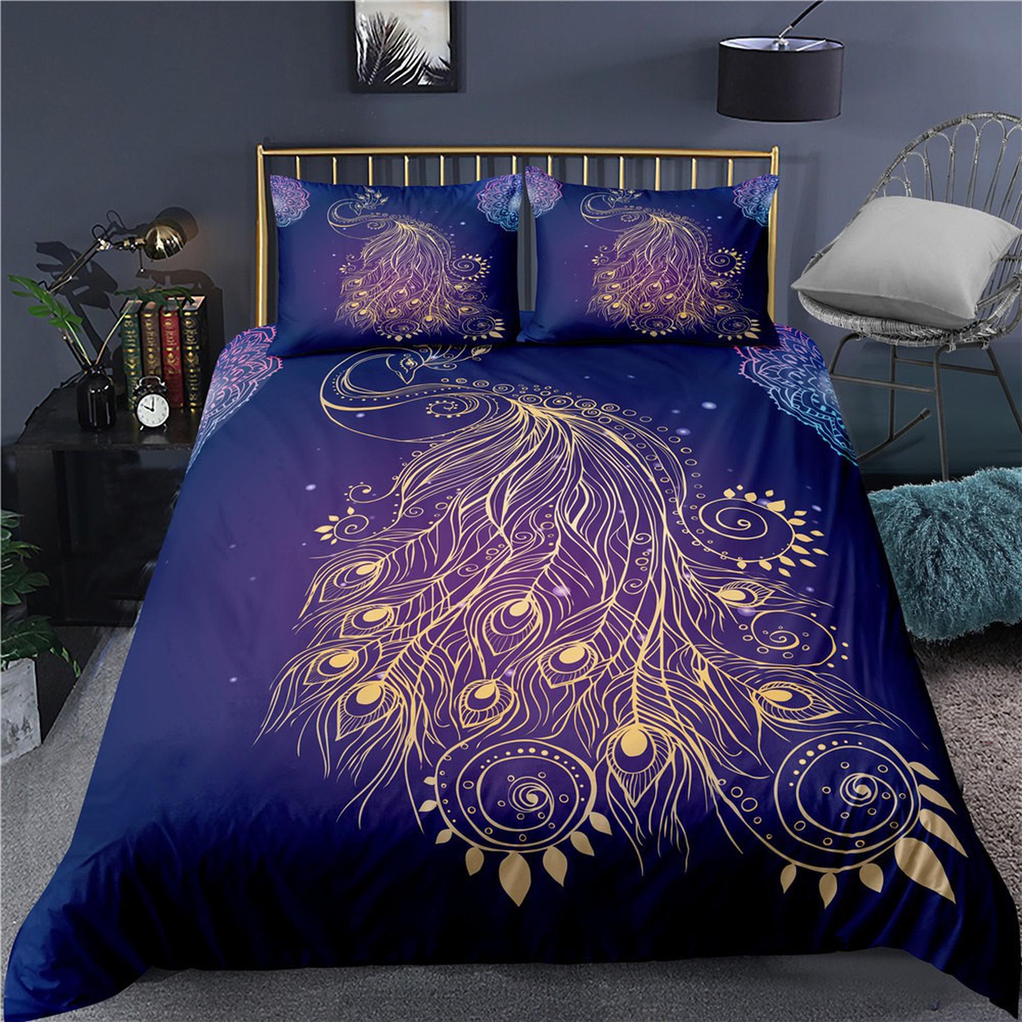 Purple Peacock Bedding