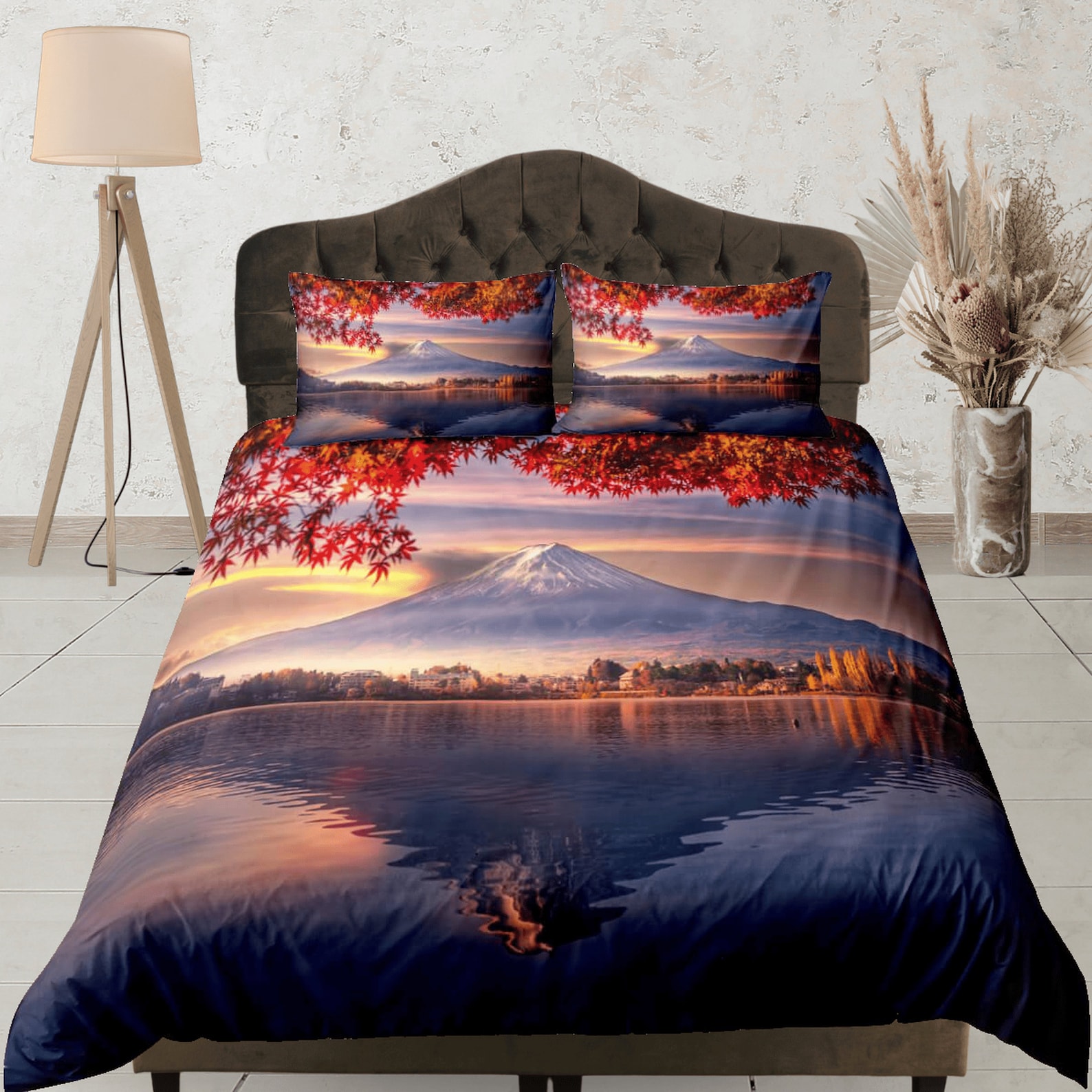 Volcano Cotton Duvet Cover Mount Fuji Quilt Cover, Japanese Art Bedding ...