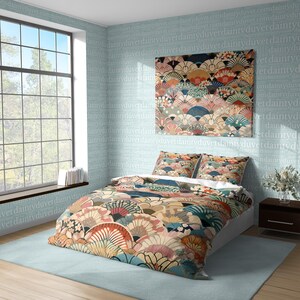 Oriental Pattern Quilt Cover Japanese Bedding Set, Cotton Duvet Cover ...