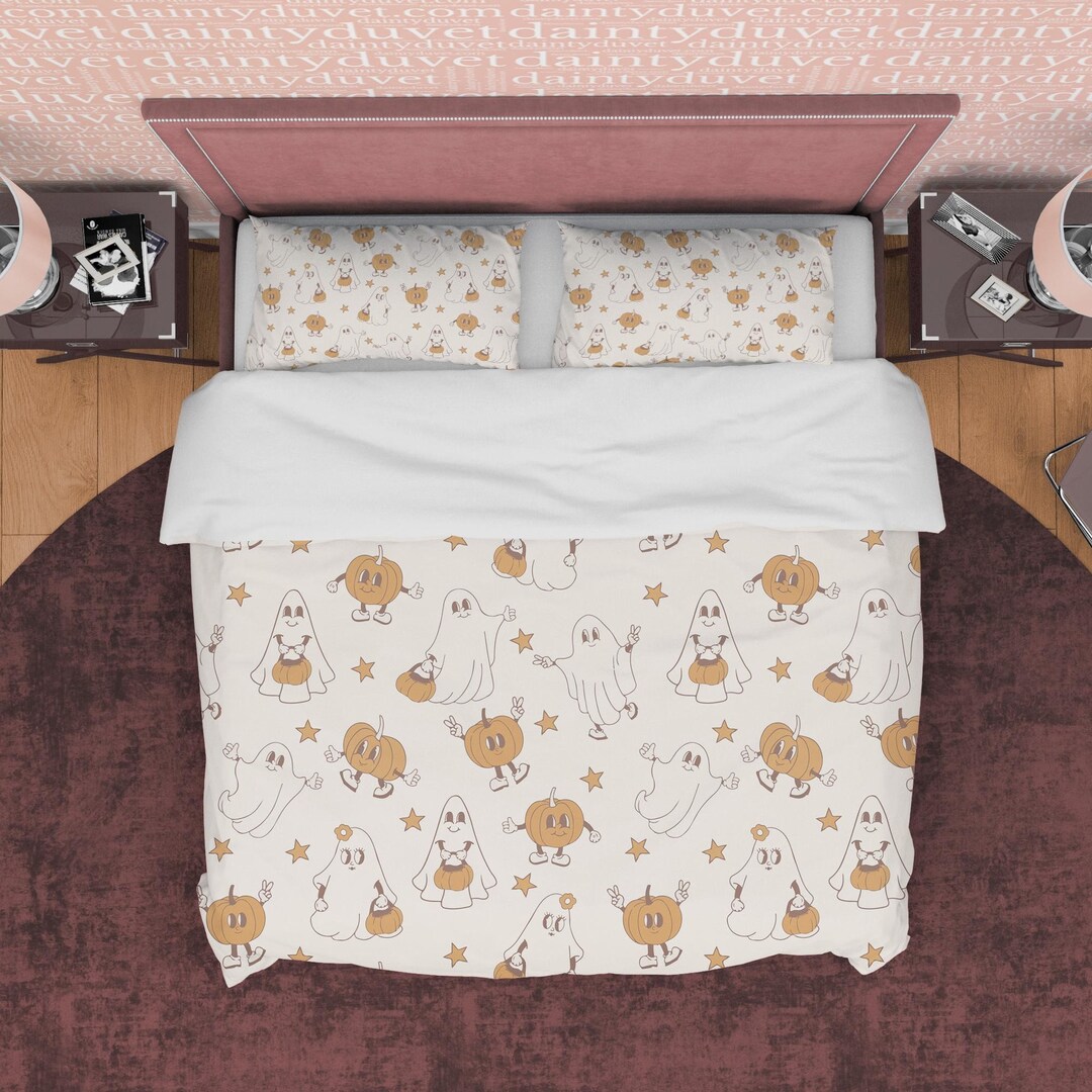 Funny Ghost Duvet Cover Set Retro Quilt Cover, Halloween Toddler's ...