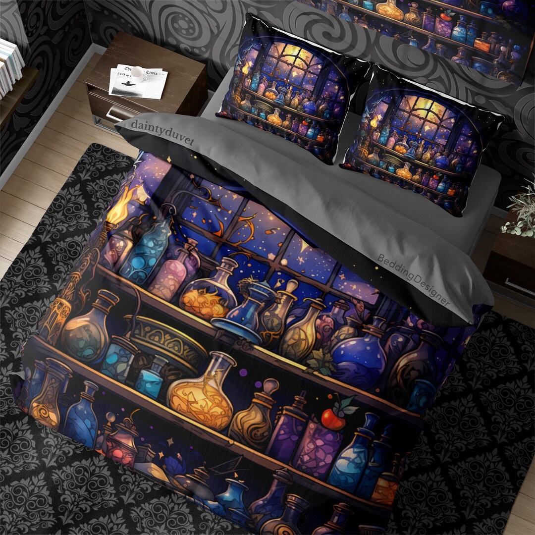 Alchemy Aesthetic Potion Bottle Duvet Cover Dark Witchcore Quilt Cover ...
