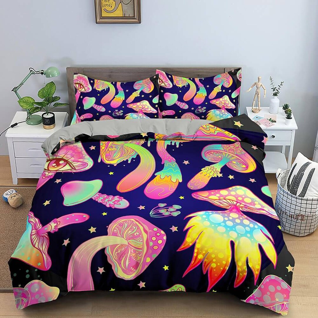 Neon Colors Quilt Cover, Aesthetic Dorm Bedding, Custom Size Bedspread ...