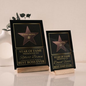 Personalized Hollywood Star Acrylic Plaque: Custom UV Printed Keepsake ...
