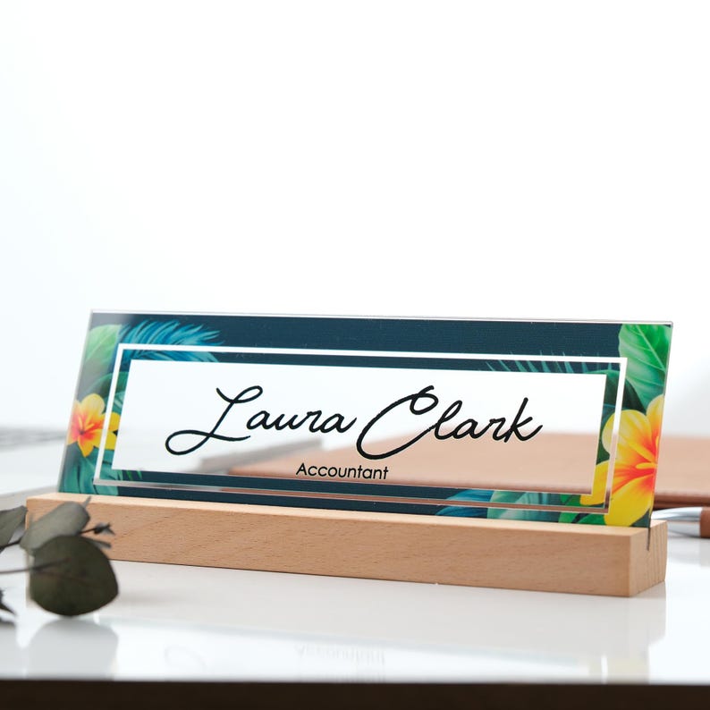 Personalized Acrylic Desk Name Plate: Custom Office Decor, Coworker ...