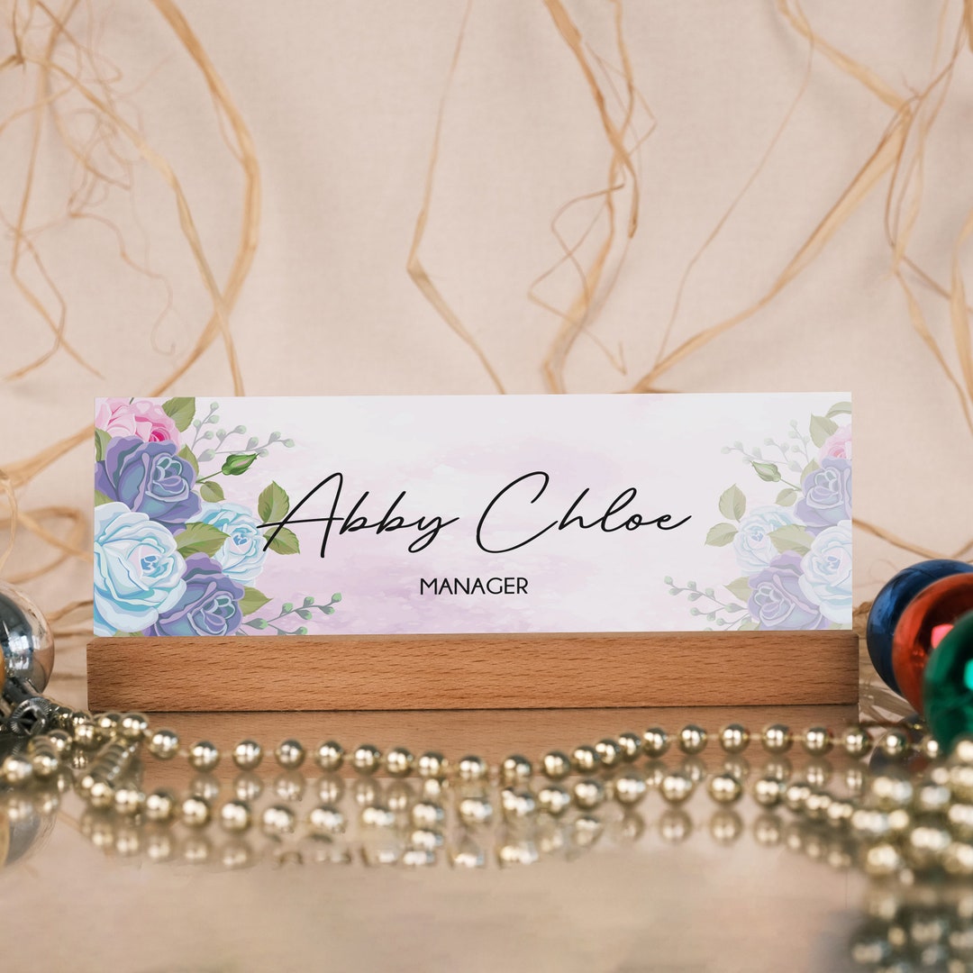 Personalized Acrylic Desk Name Plate: Custom Engraved Office Decor - Etsy