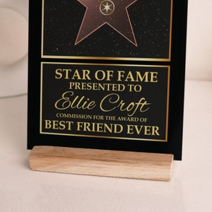 Personalized Hollywood Star Acrylic Plaque: Custom UV Printed Keepsake ...