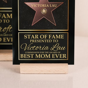 Personalized Hollywood Star Acrylic Plaque: Custom UV Printed Keepsake ...