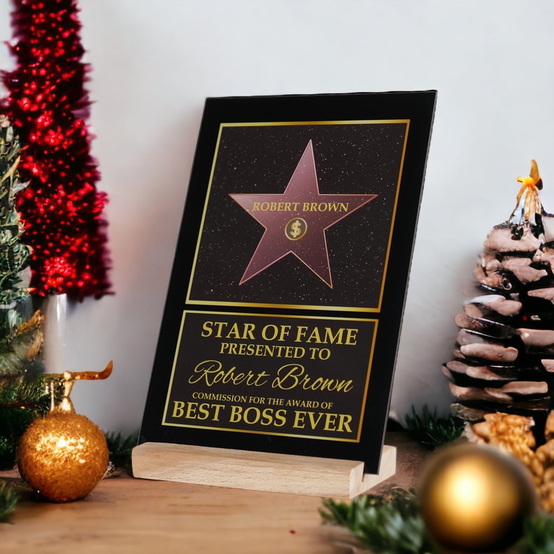Personalized Hollywood Star Acrylic Plaque: Custom UV Printed Keepsake ...