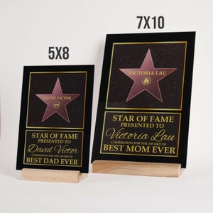 Personalized Hollywood Star Acrylic Plaque: Custom UV Printed Keepsake ...