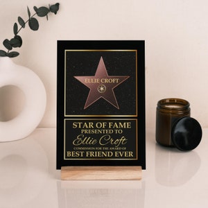 Personalized Hollywood Star Acrylic Plaque: Custom UV Printed Keepsake ...