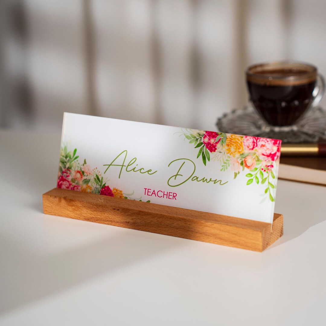 Custom Acrylic Desk Name Plate: Personalized Office Decor - Etsy