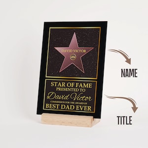 Personalized Hollywood Star Acrylic Plaque: Custom UV Printed Keepsake ...