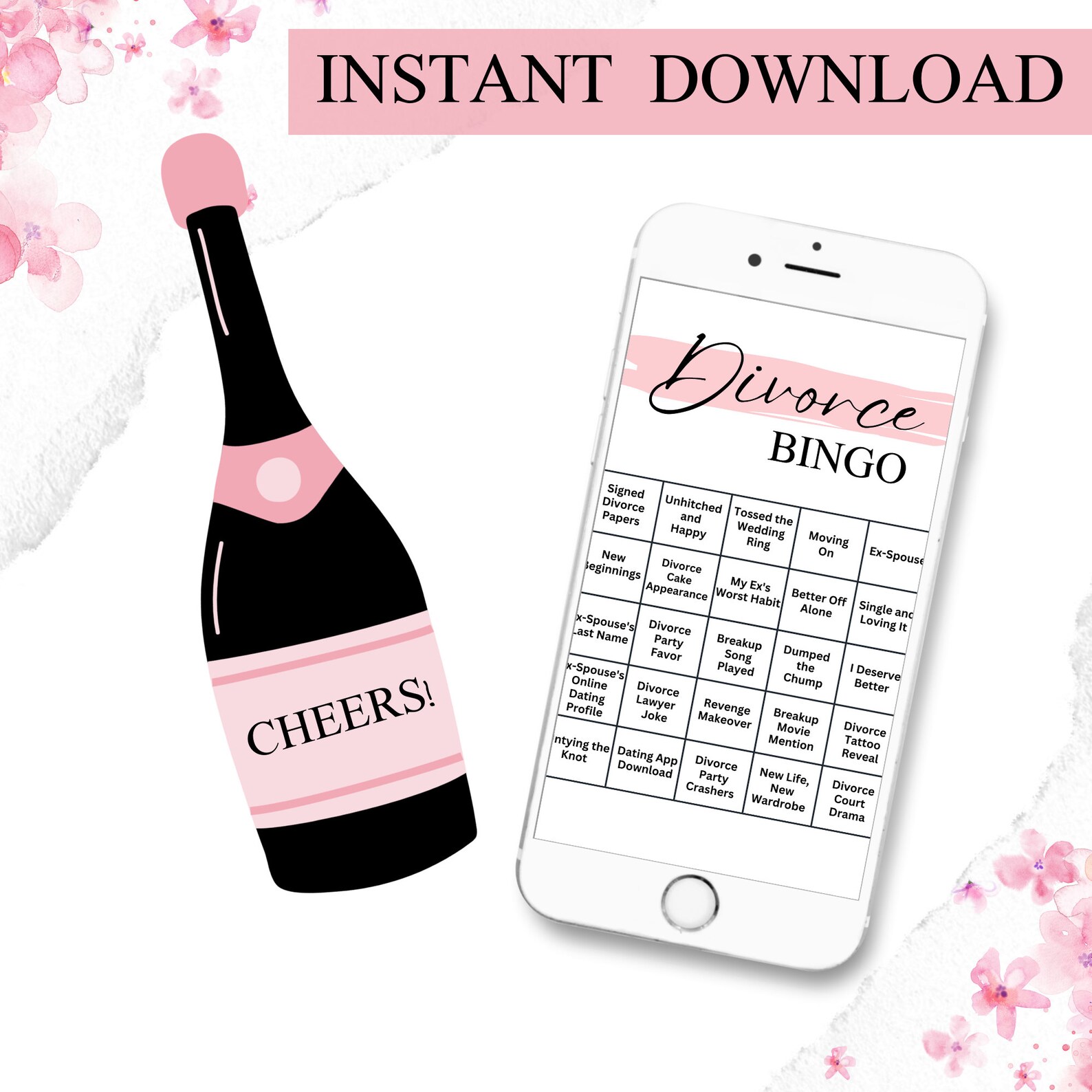Divorce Bingo Party Game: Fun Printable (PDF) - Etsy