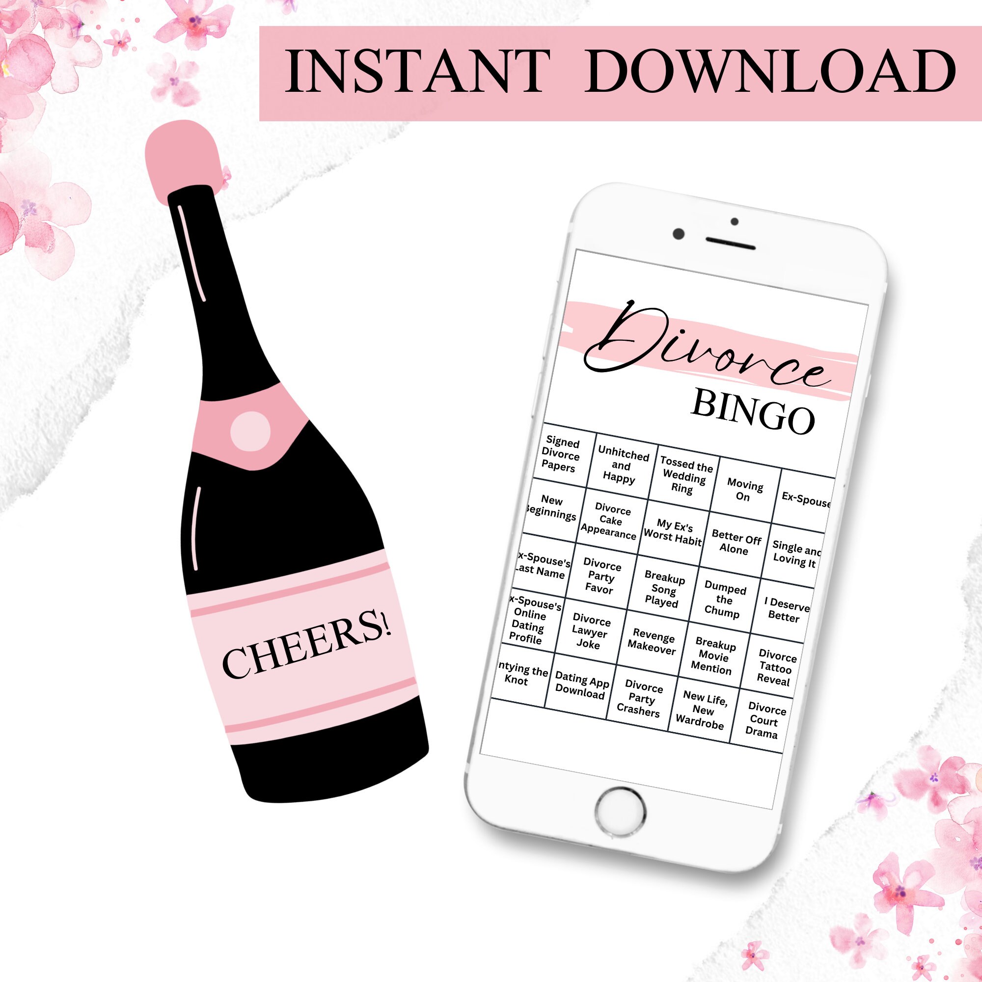 Divorce Bingo Party Game: Fun Printable (PDF) - Etsy