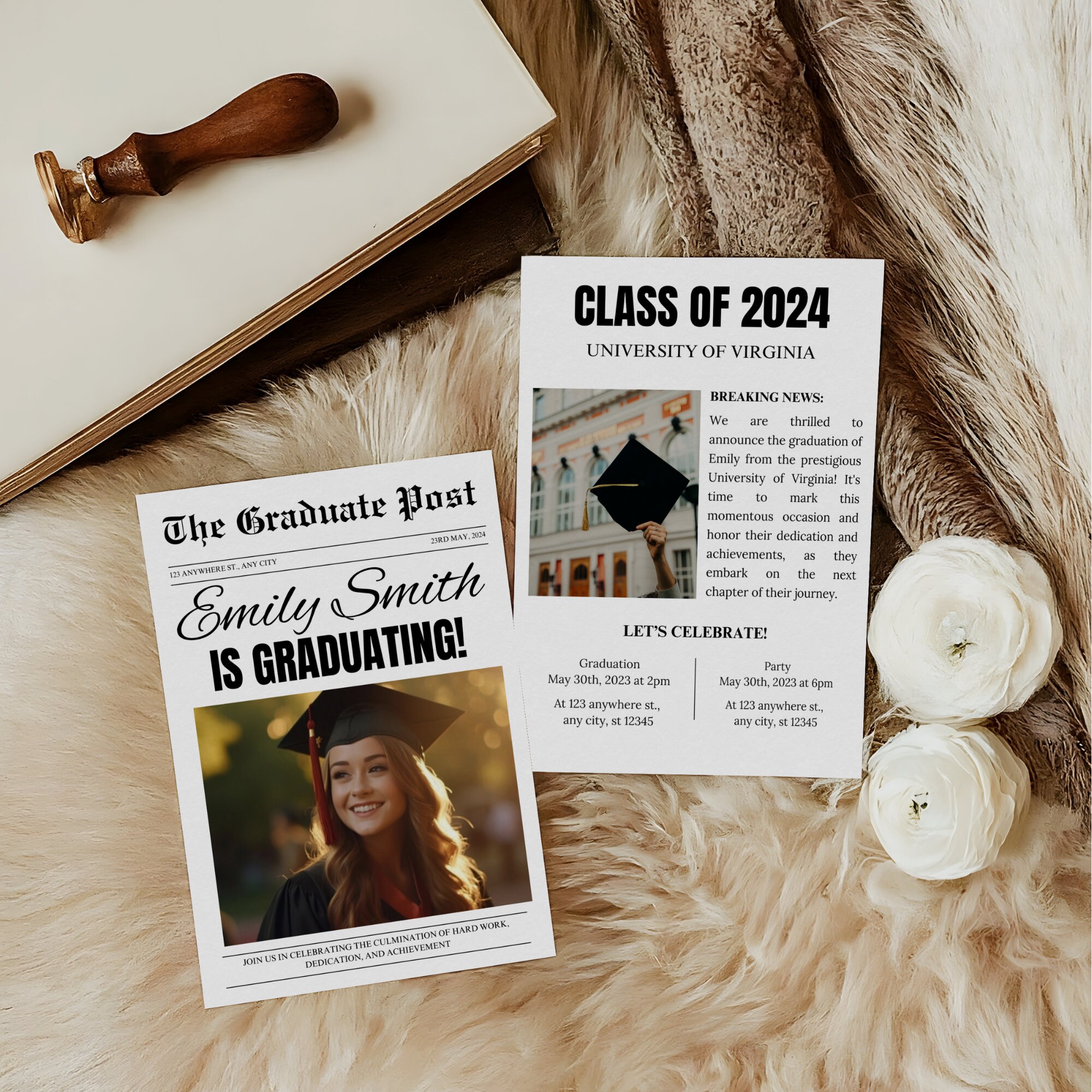 Graduation Party Invitation Template Graduation Announcement Card ...