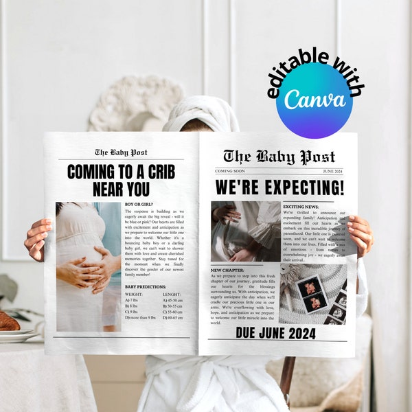Newspaper Baby Announcement - Etsy
