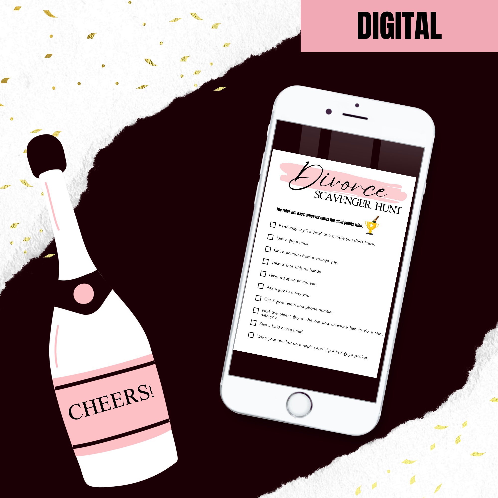 Divorce Party Game - Scavenger Hunt Printable | Instant Download ...