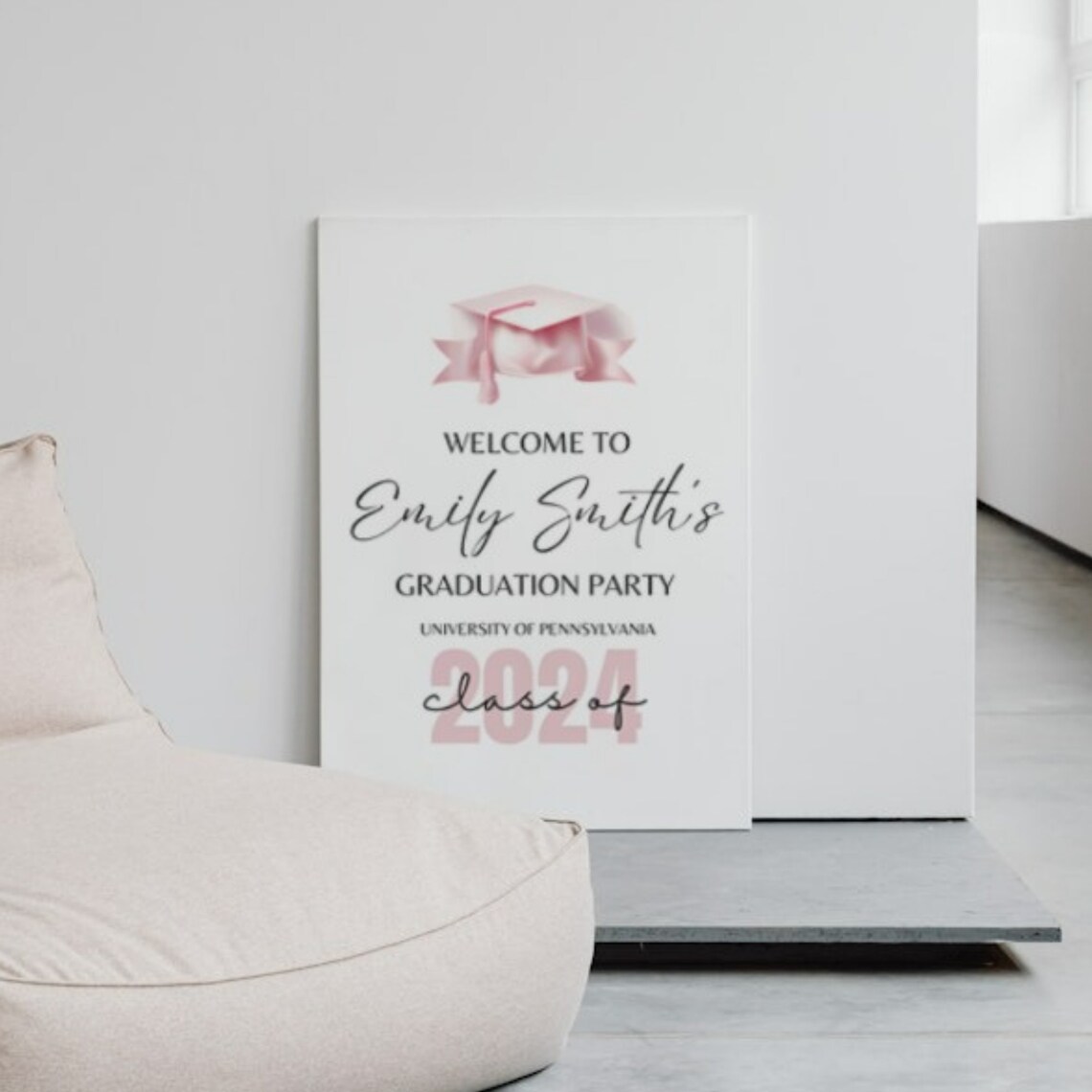 Modern Graduation Welcome Sign Template: Minimalist Party Decor ...