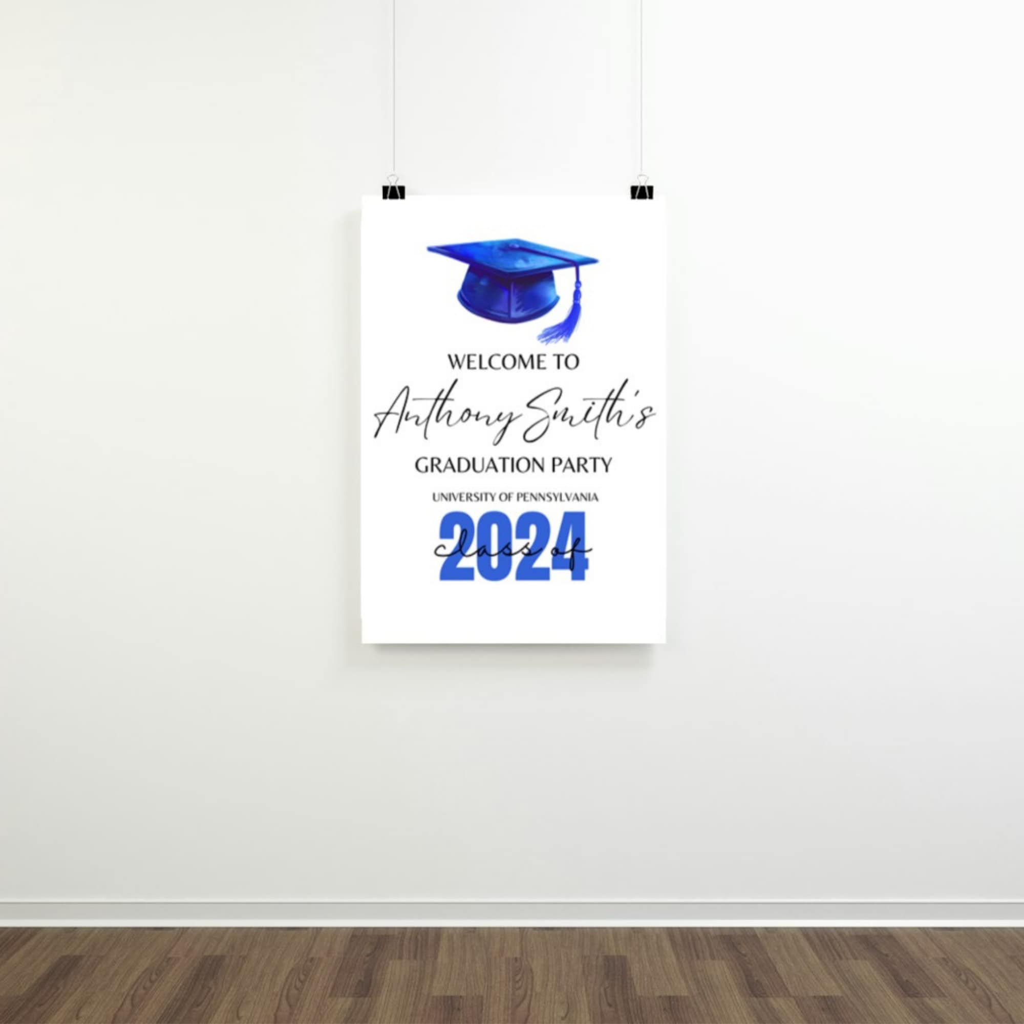 Modern Blue Graduation Welcome Sign Template (digital Download) - Etsy