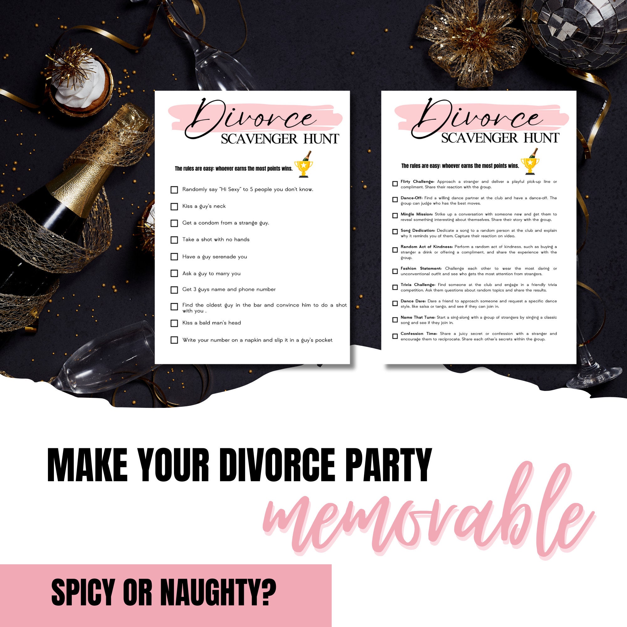 Divorce Party Game - Scavenger Hunt Printable | Instant Download ...