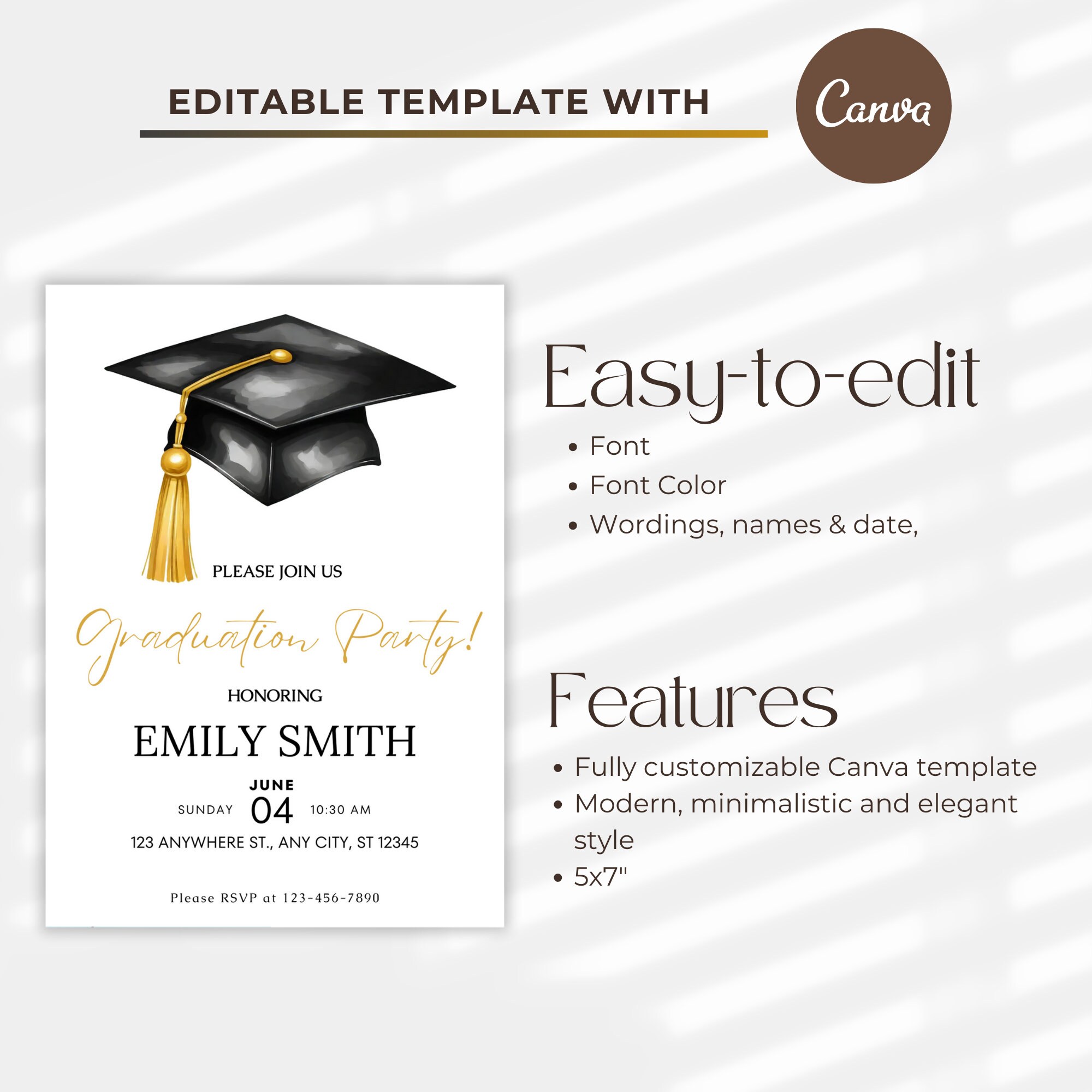 Graduation Invitation Template Graduation Announcement Grdauation Party ...