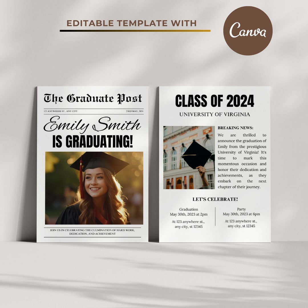 Graduation Party Invitation Template | Graduation Announcement Card ...