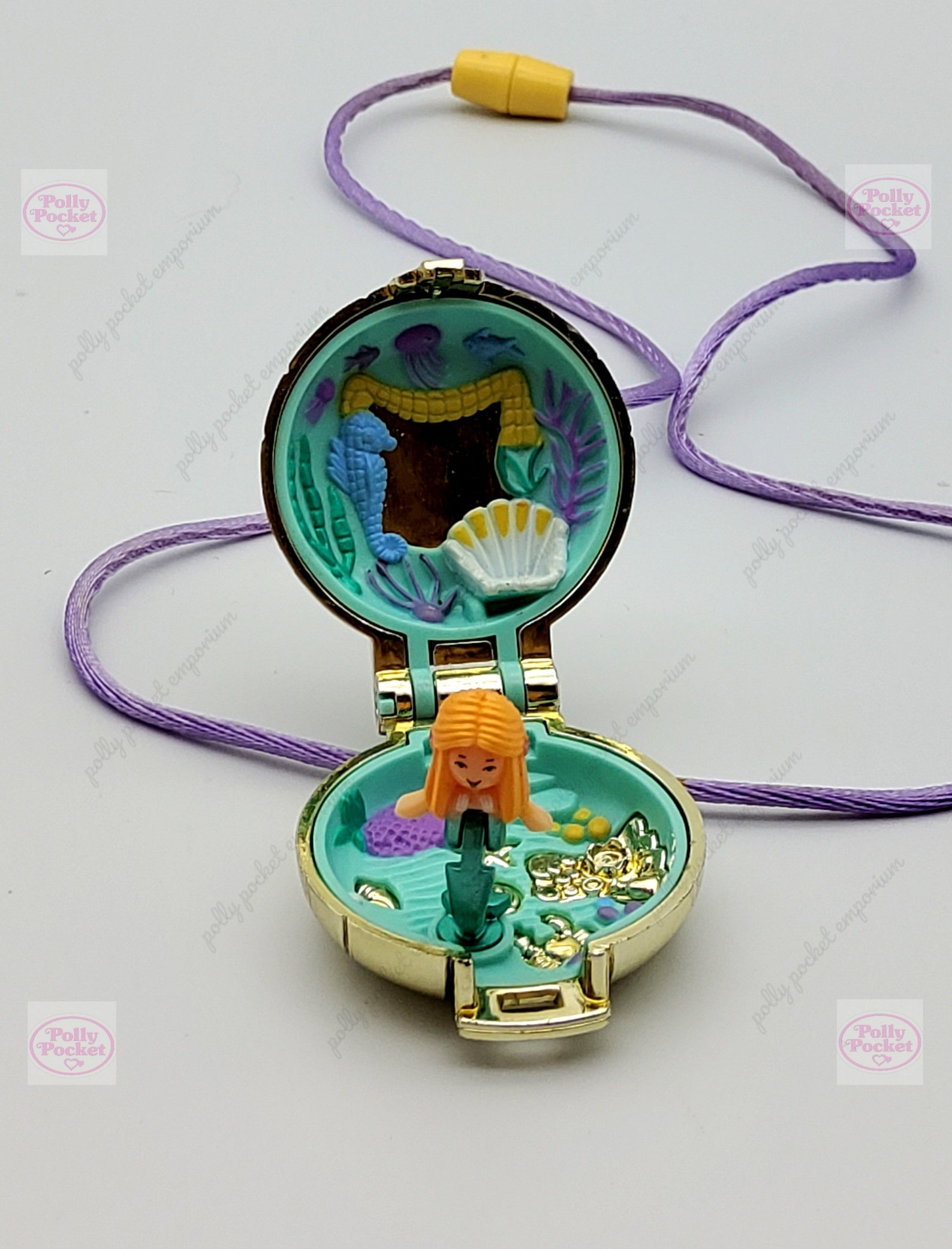 ULTRA RARE Polly Pocket Seashine Mermaid Locket 100% Complete - Etsy
