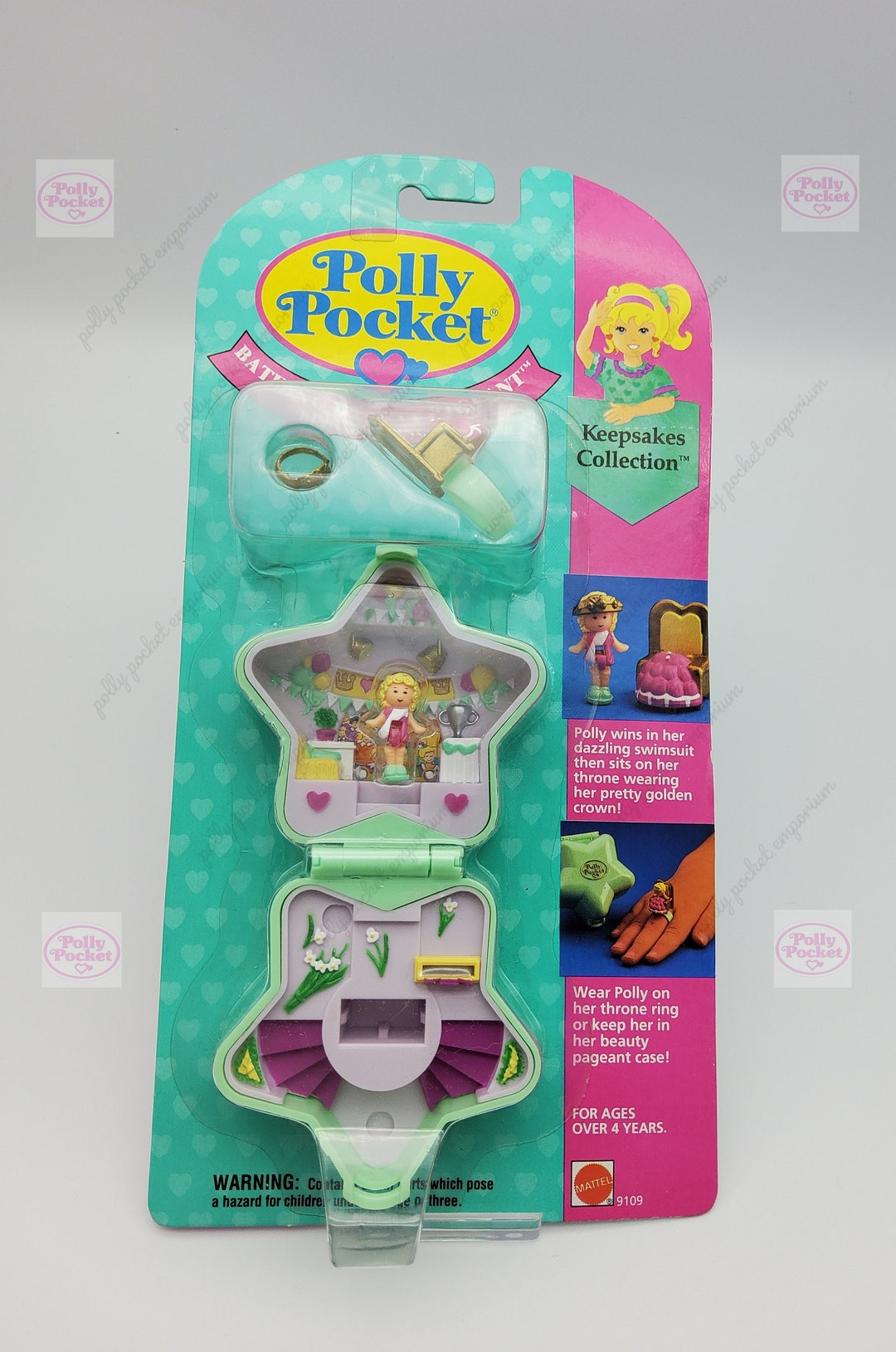 RARE Polly Pocket Beauty Pageant Ring Case Sealed in Original Packaging ...