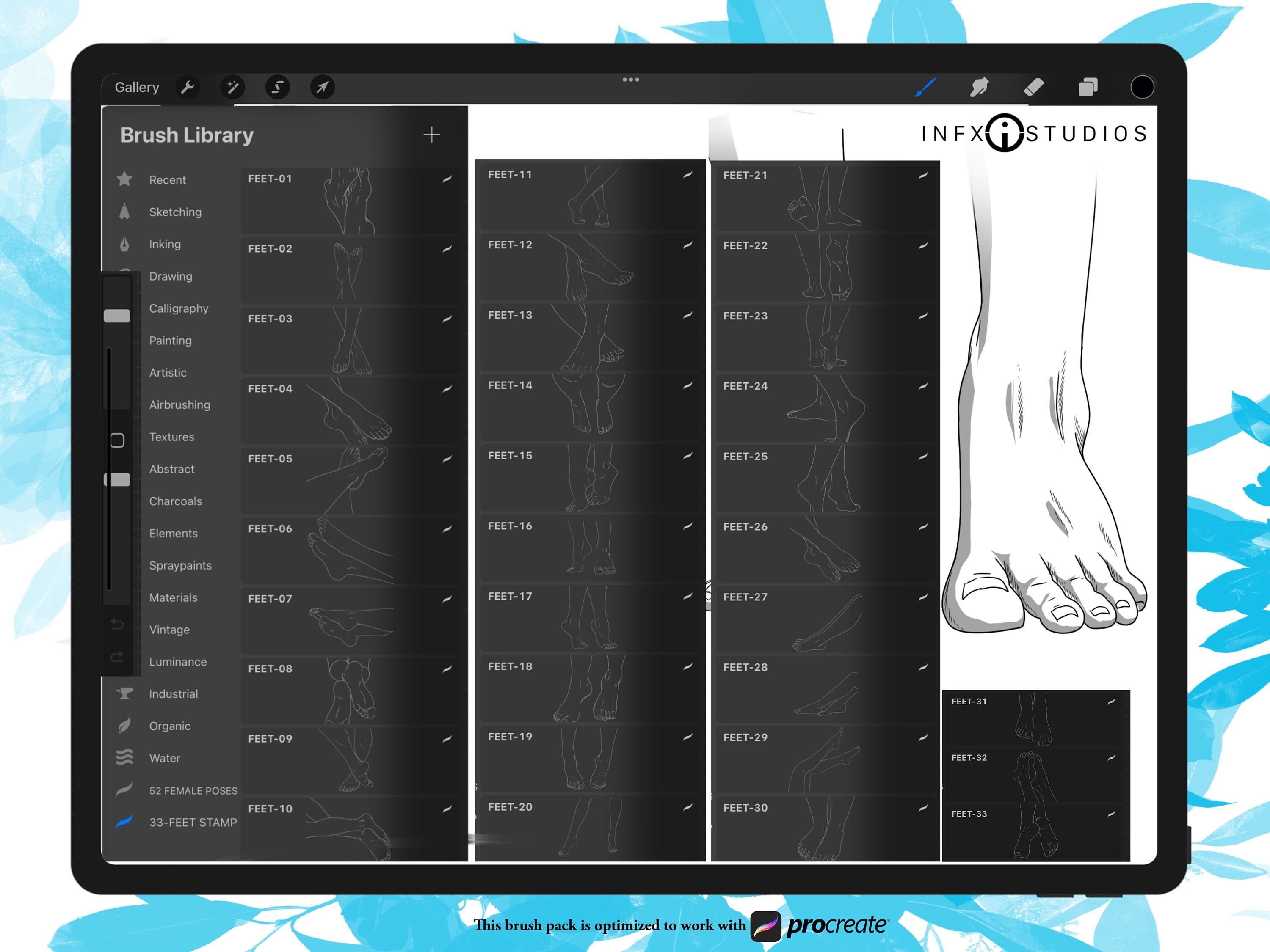 Procreate Feet Stamps: 33 Human Anatomy Brushes (digital Download) - Etsy