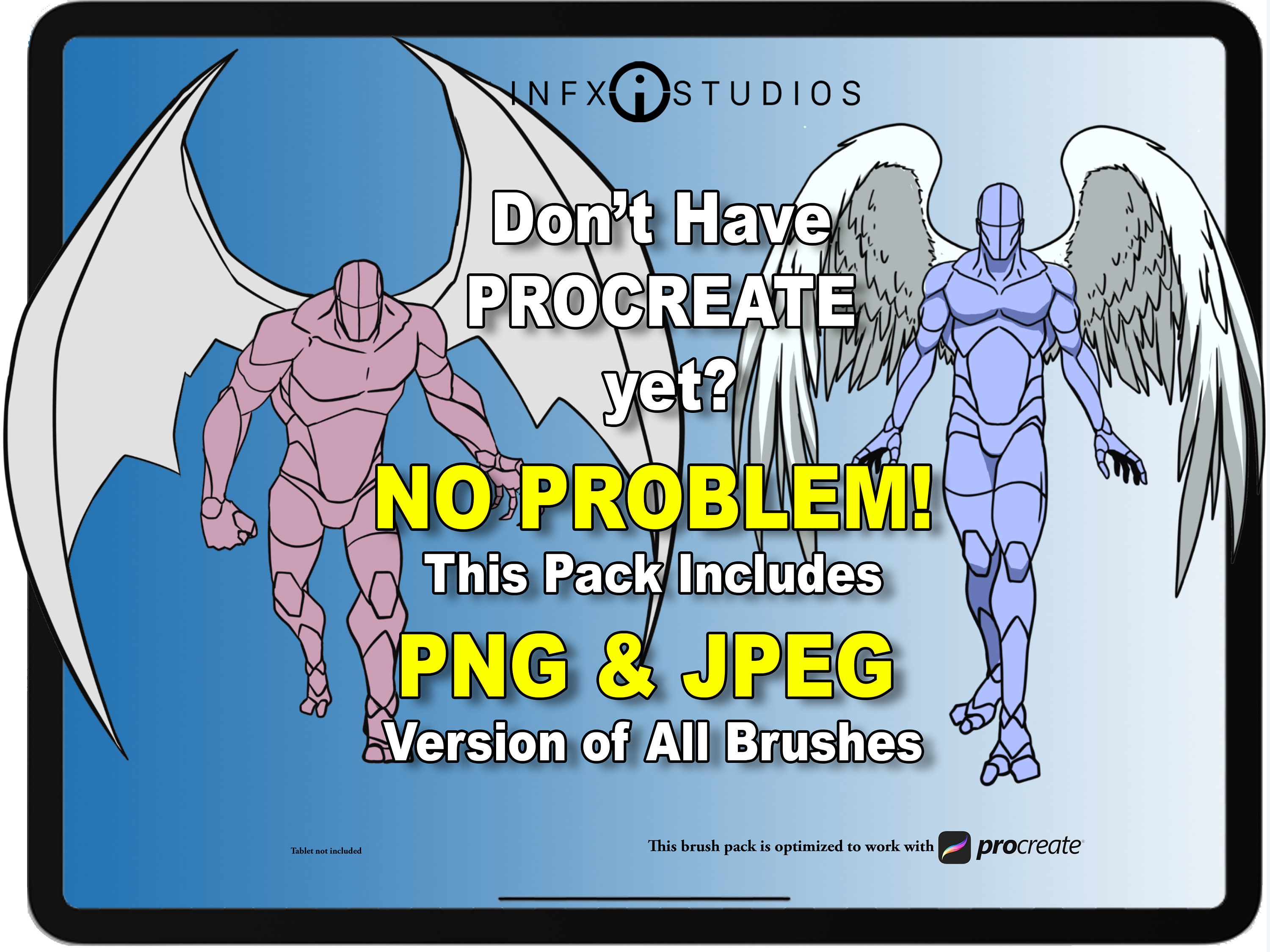 60 Male Angels and Demons Pose Procreate Guide Brushes Anime Style ...