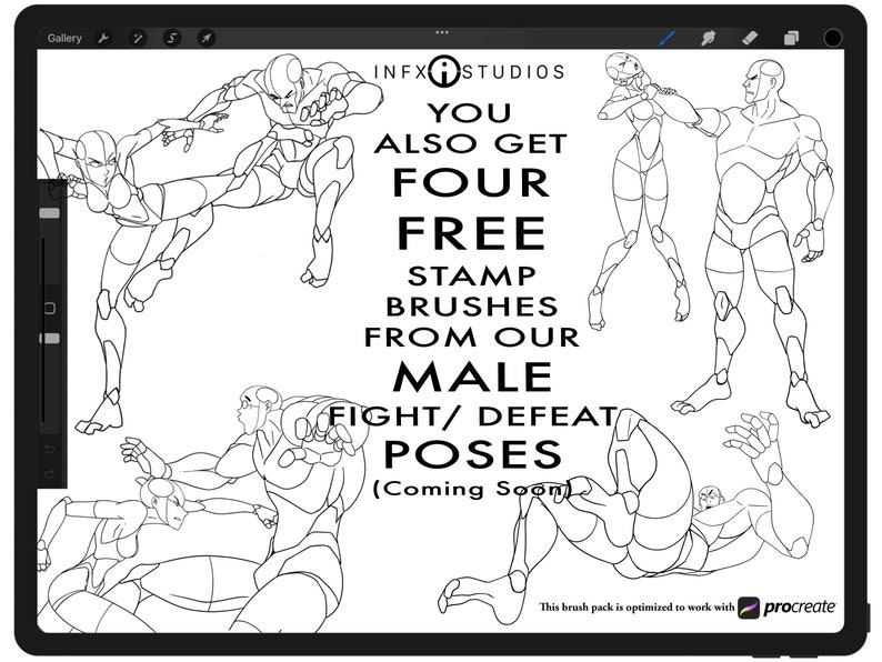 80 Female Fight/ Defeat Procreate Poses Anime Anatomy Stamps - Etsy