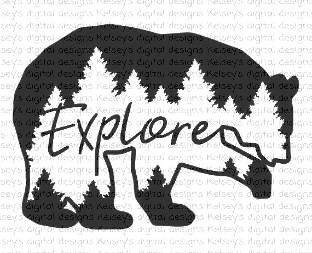 Explore Bear Forest PNG Digital Download Decal - Etsy