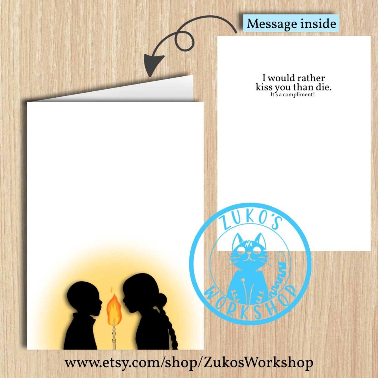 Avatar the Last Airbender Valentines Day FLAT Card | Secret Tunnel ...