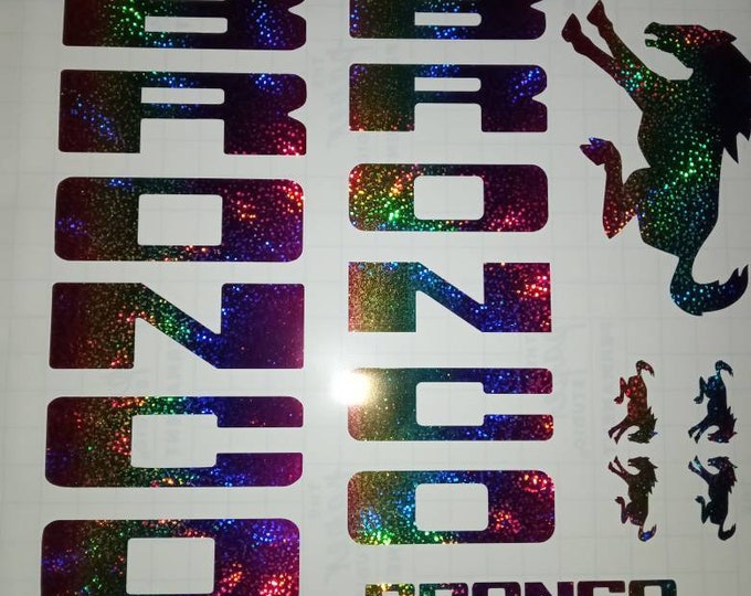Ford Bronco Sport Overlay Decals Holographic Rainbow Stripe Combo Set ...