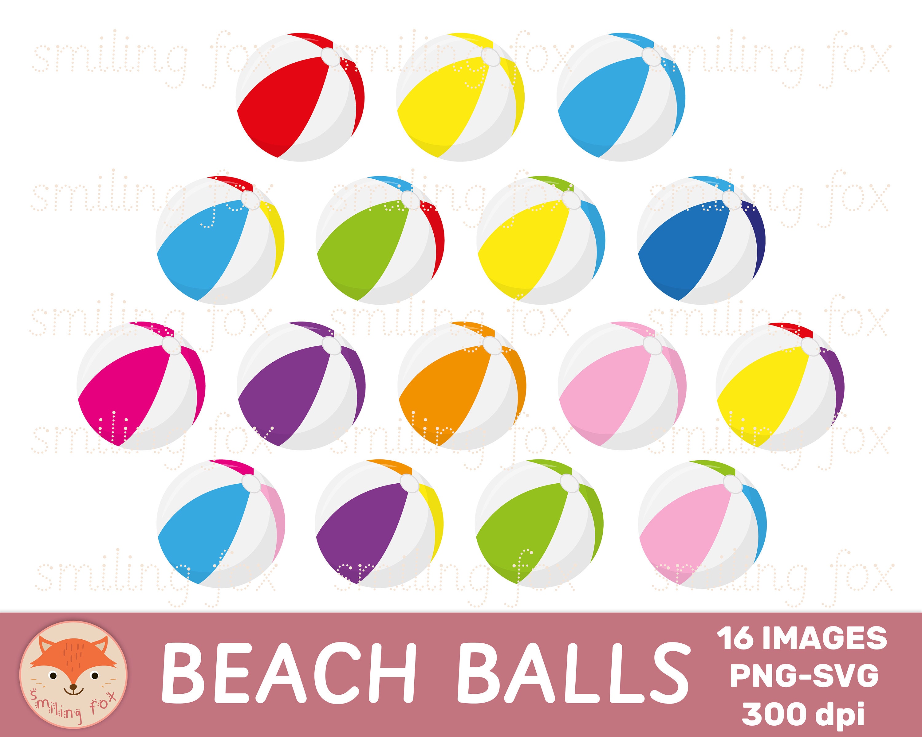 Beach Balls Clip Art Summer Clipart Pool Balls 16 PNG & SVG - Etsy UK