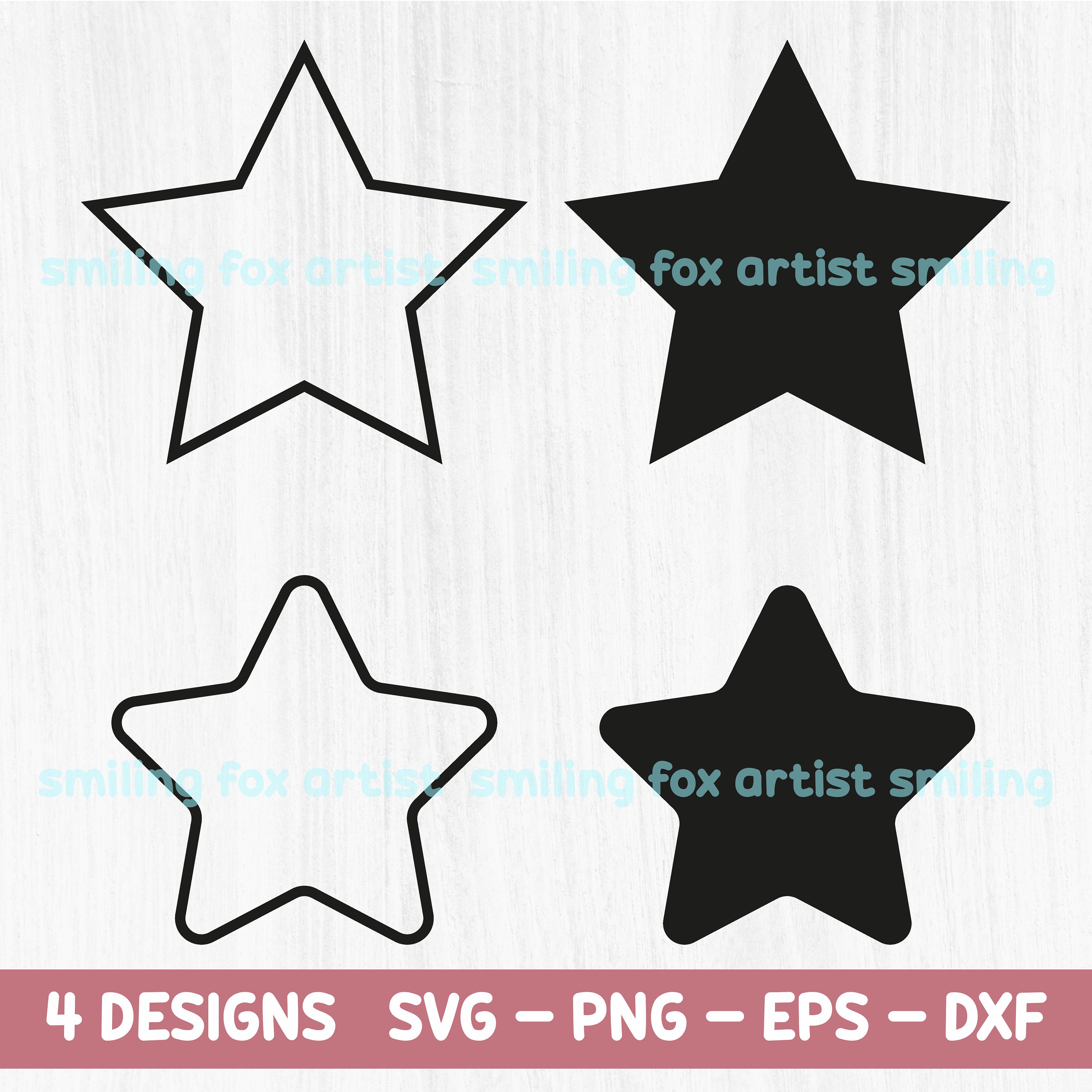 Star SVG, Rounded Stars, Outline Stars, Cute PNG Clipart, Designs ...
