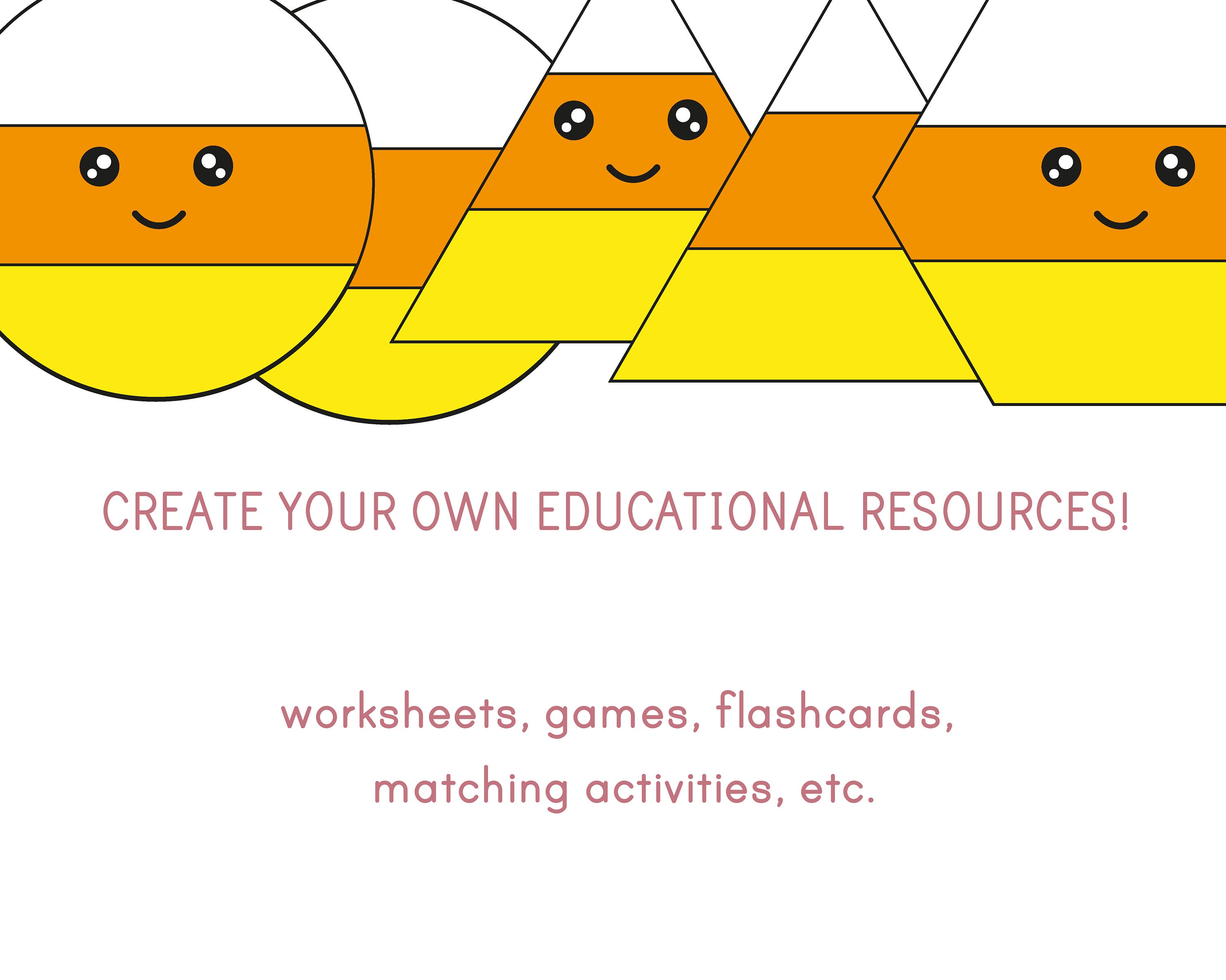 Candy Corn Shapes Clip Art, 2D Shapes Clipart, PNG, SVG, Vector Images ...