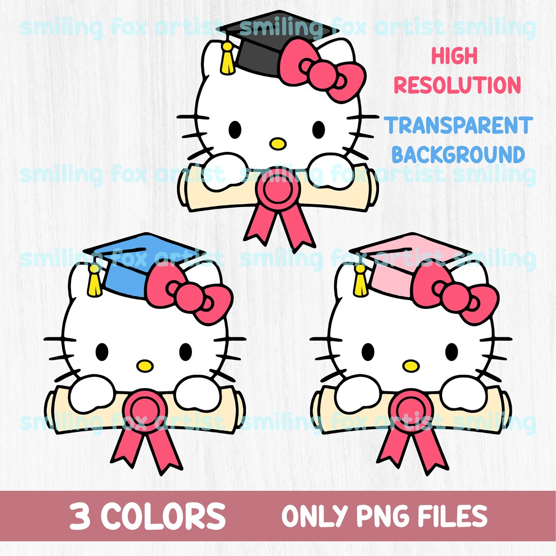 Graduation Kawaii Kitty PNG, Senior Kitty Cute Cat, Graduate Kitty ...