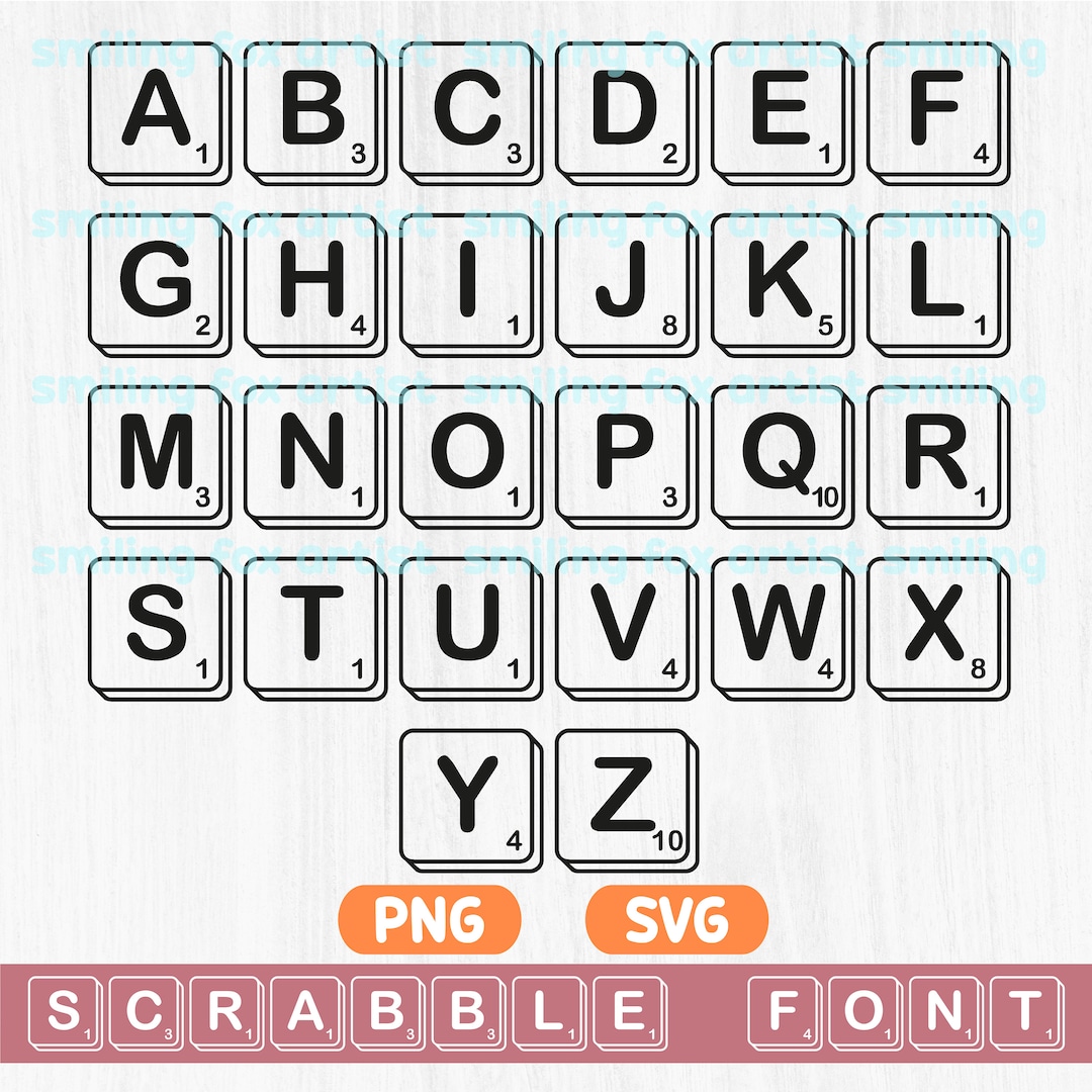 SCRABBLE Svg & Png, Scrabble Font, Scrabble Letters, Scrabble Alphabet ...