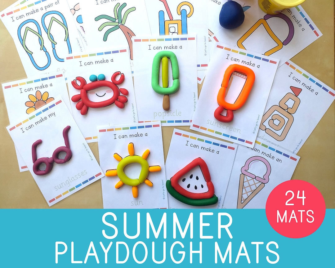Summer Playdough Mats 24 Visual Cards Play Doh Toddler - Etsy