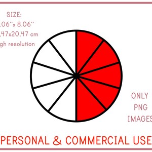 Fractions Bundle Clip Art, 73 Circle Fractions, Math Clipart ...