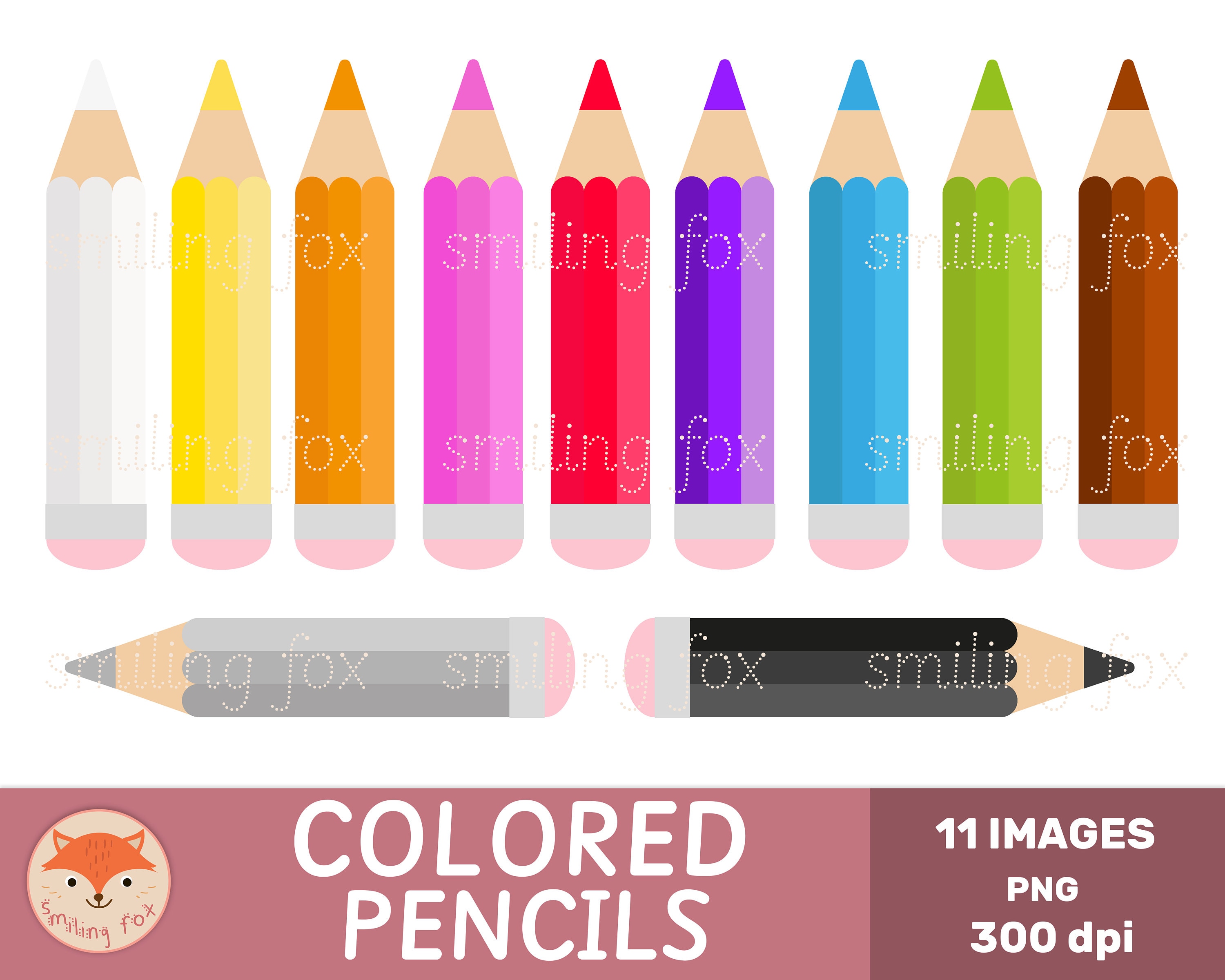 Colored Pencils Clipart School Supply or Planner Stickers - Etsy