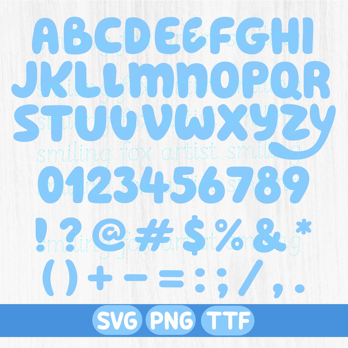 Bluey Inspired Font Pack, Blue Dog SVG, PNG Files, TTF, Digital, Cricut ...