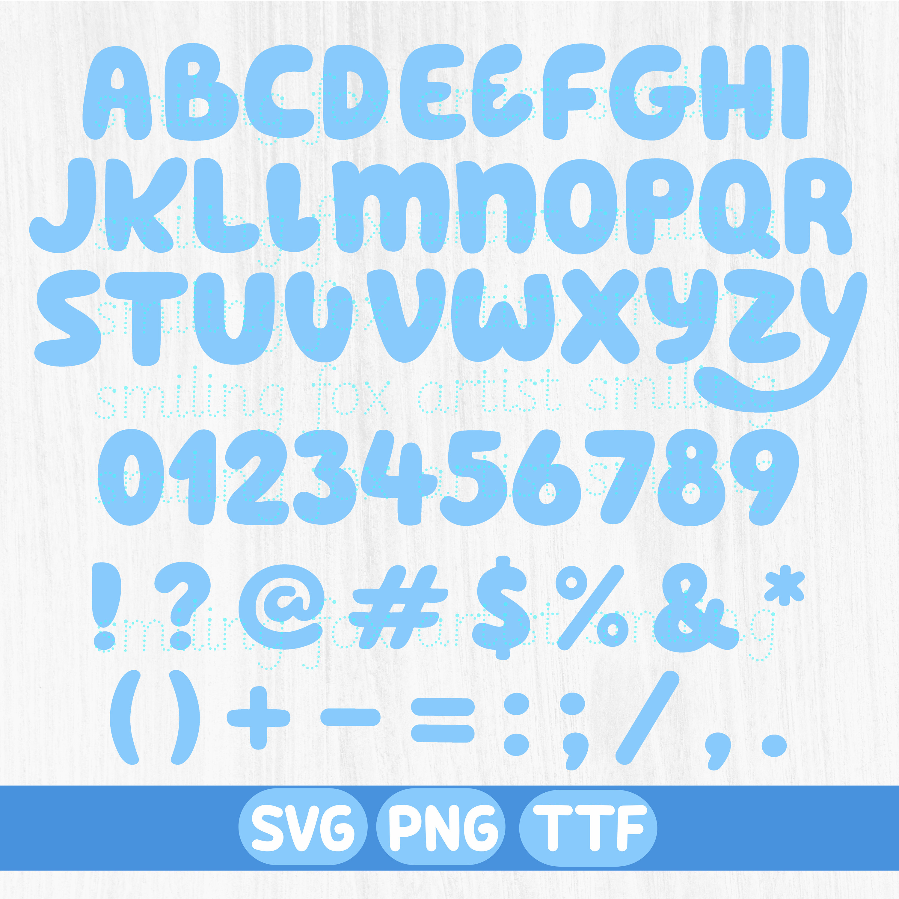 Bluey Inspired Font Pack, Blue Dog SVG, PNG Files, TTF, Digital, Cricut ...