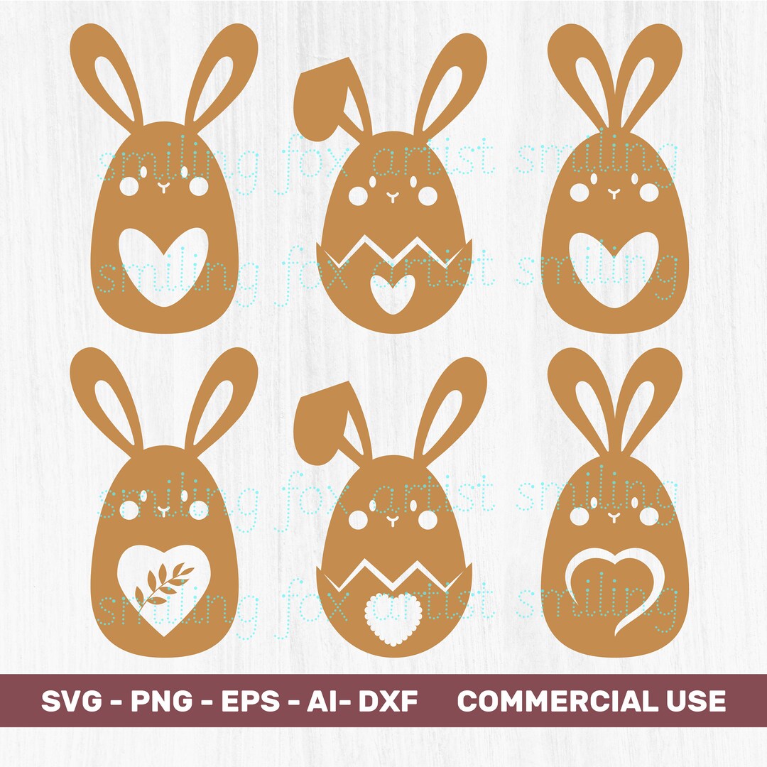 Easter Bunny Set, Vector Rabbits, Laser Cut Files, Easter Tags ...