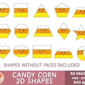 Candy Corn Shapes Clip Art, 2D Shapes Clipart, PNG, SVG, Vector Images ...