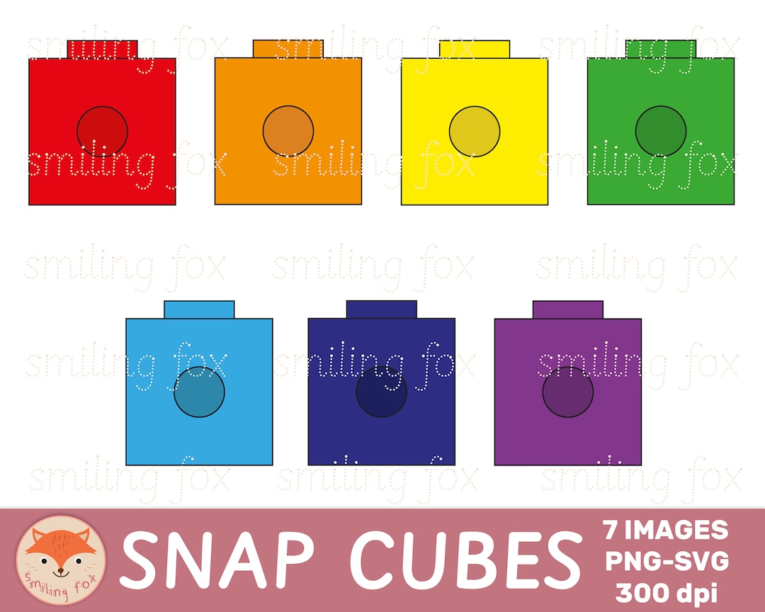 Snap Cubes Clip Art, Rainbow Colors, Unifix Connecting Cubes, PNG, SVG ...