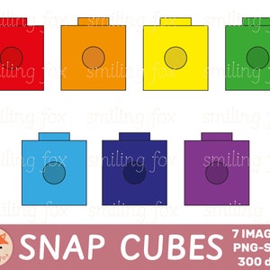 Snap Cubes Clip Art, Rainbow Colors, Unifix Connecting Cubes, PNG, SVG ...