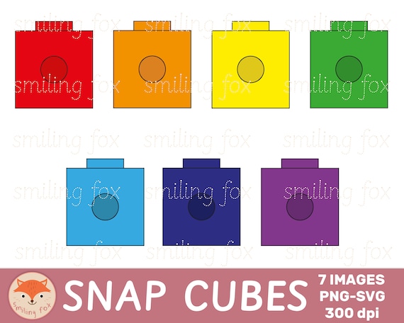Snap Cubes Clip Art Rainbow Colors Unifix Connecting Cubes - Etsy